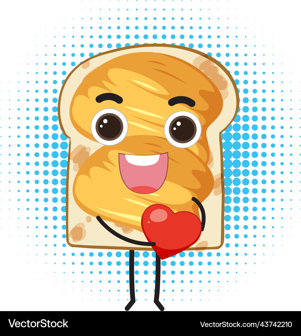 Cartoon character of bread Royalty Free Vector Image