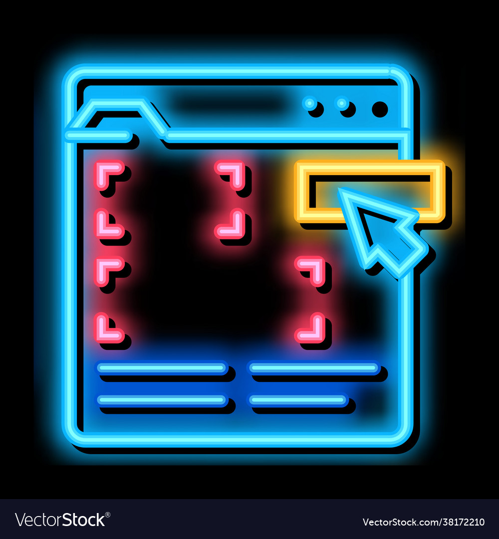 Editing web site neon glow icon Royalty Free Vector Image