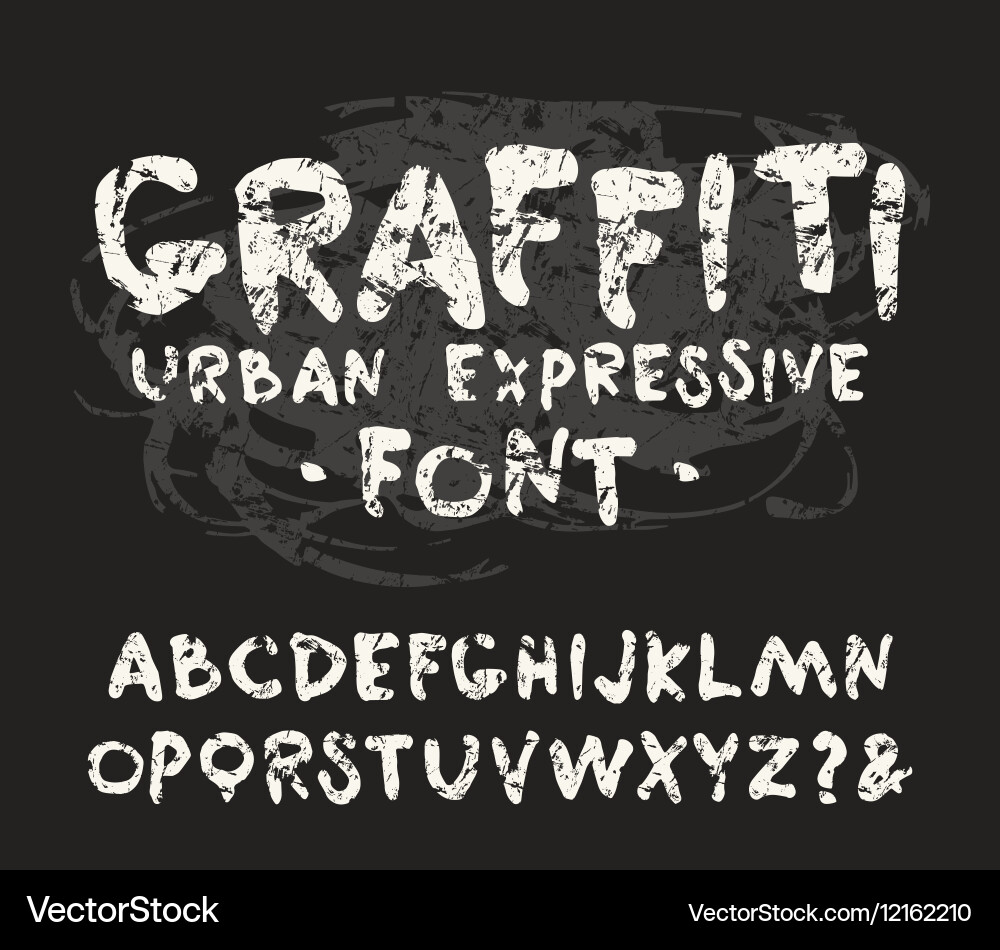 Handwritten brush font with shabby texture Vector Image