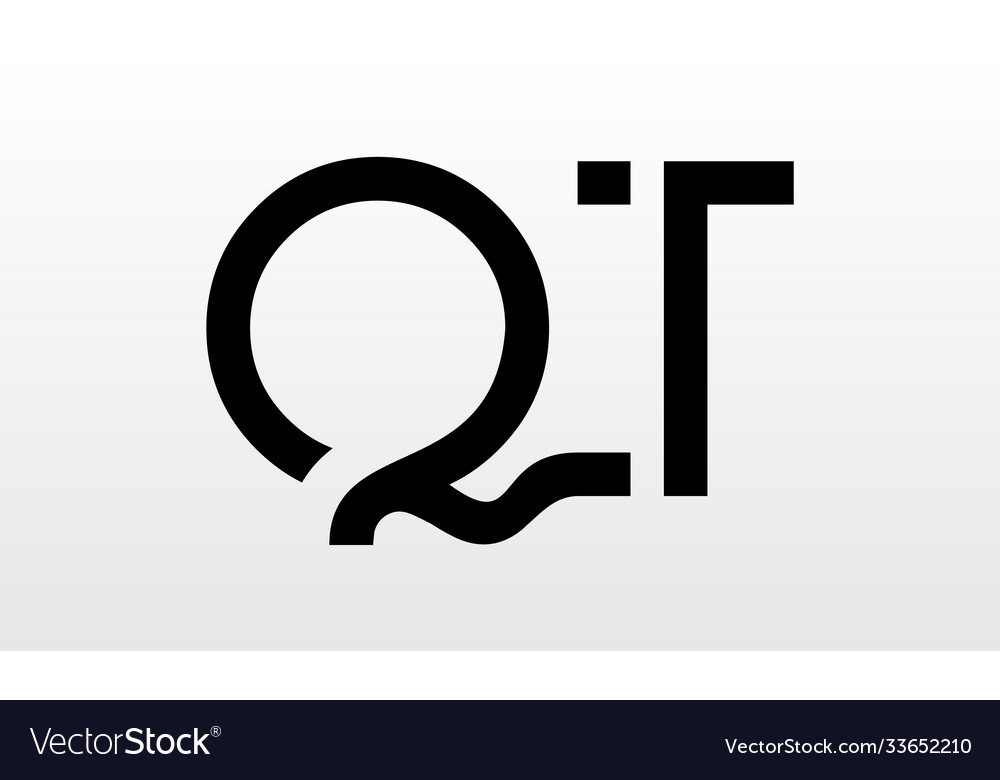 Initial letter qt logo design with modern Vector Image