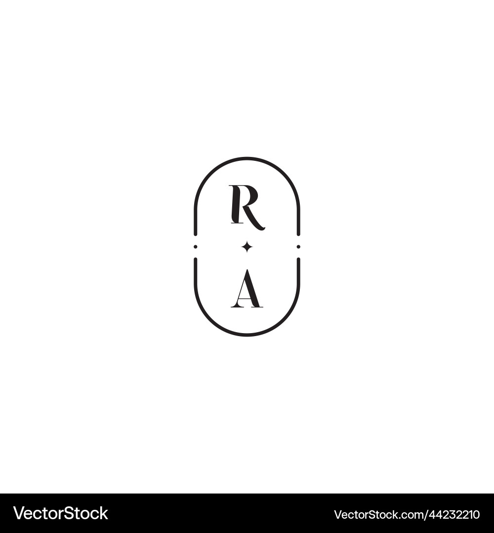 Ra simple wedding logo initial concept with high Vector Image