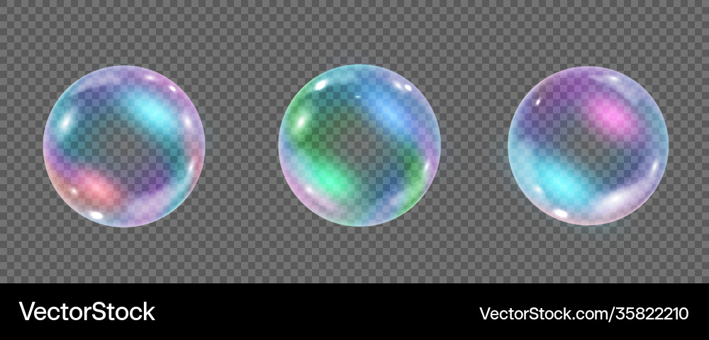 Rainbow colorful underwater bubble isolated Vector Image