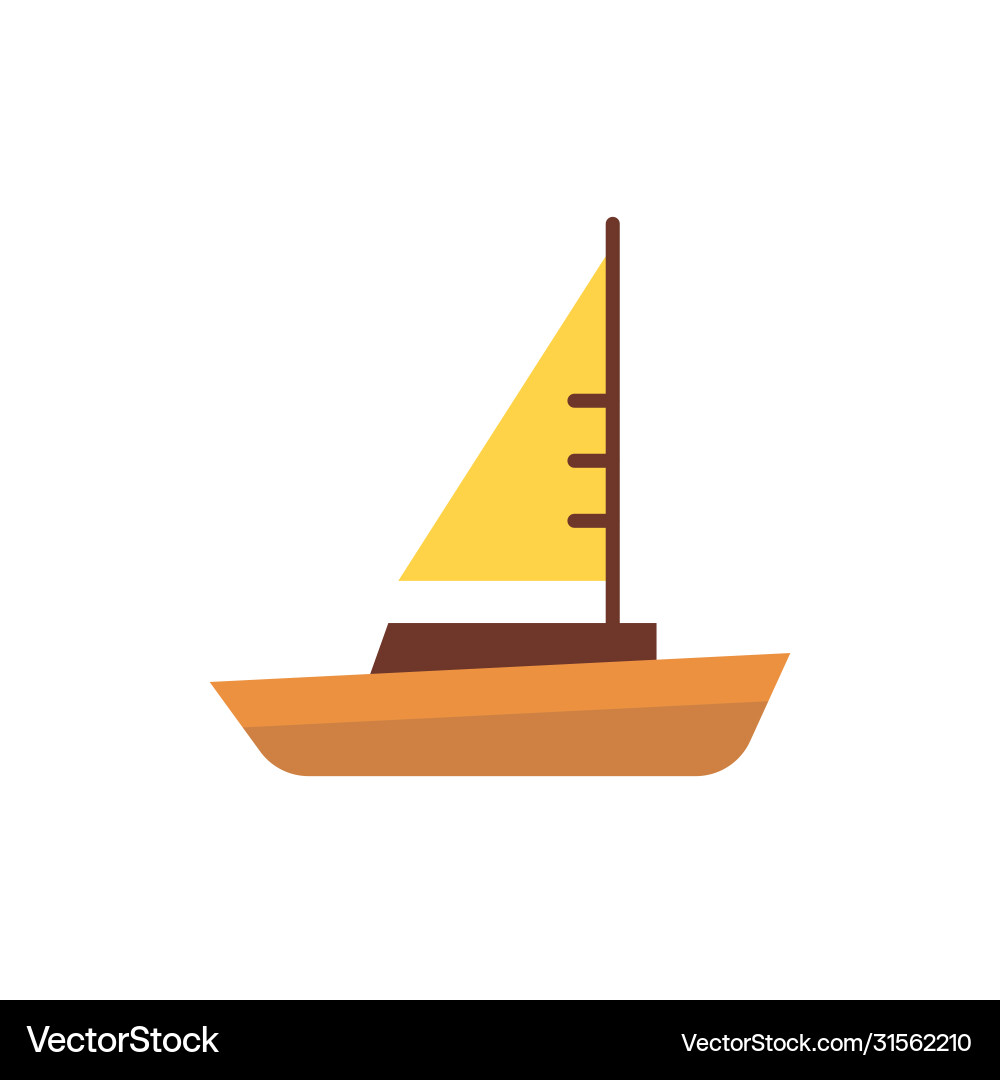Sailing ship icon symbol isolated on white Vector Image
