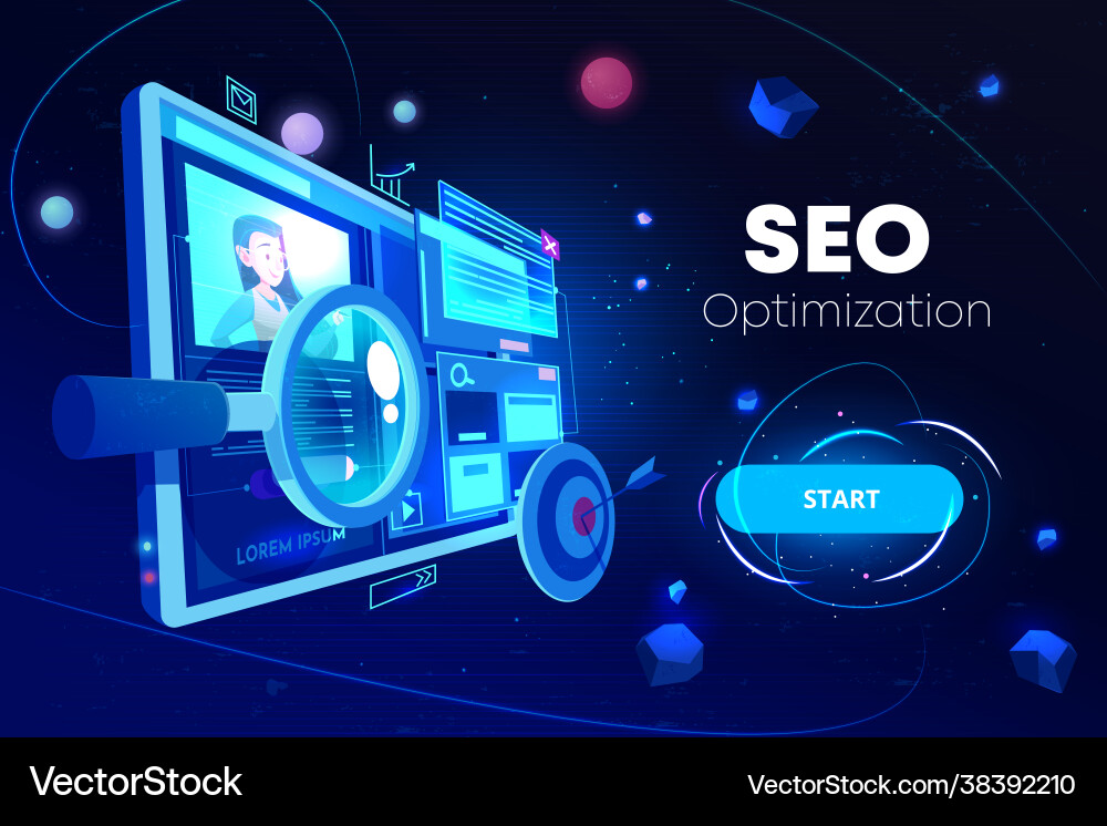 Seo optimization marketing business technology Vector Image