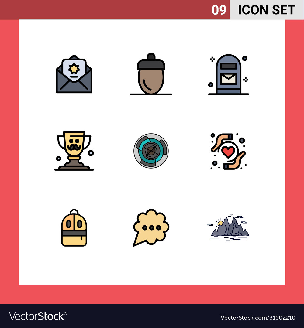 Set 9 modern ui icons symbols signs for Royalty Free Vector