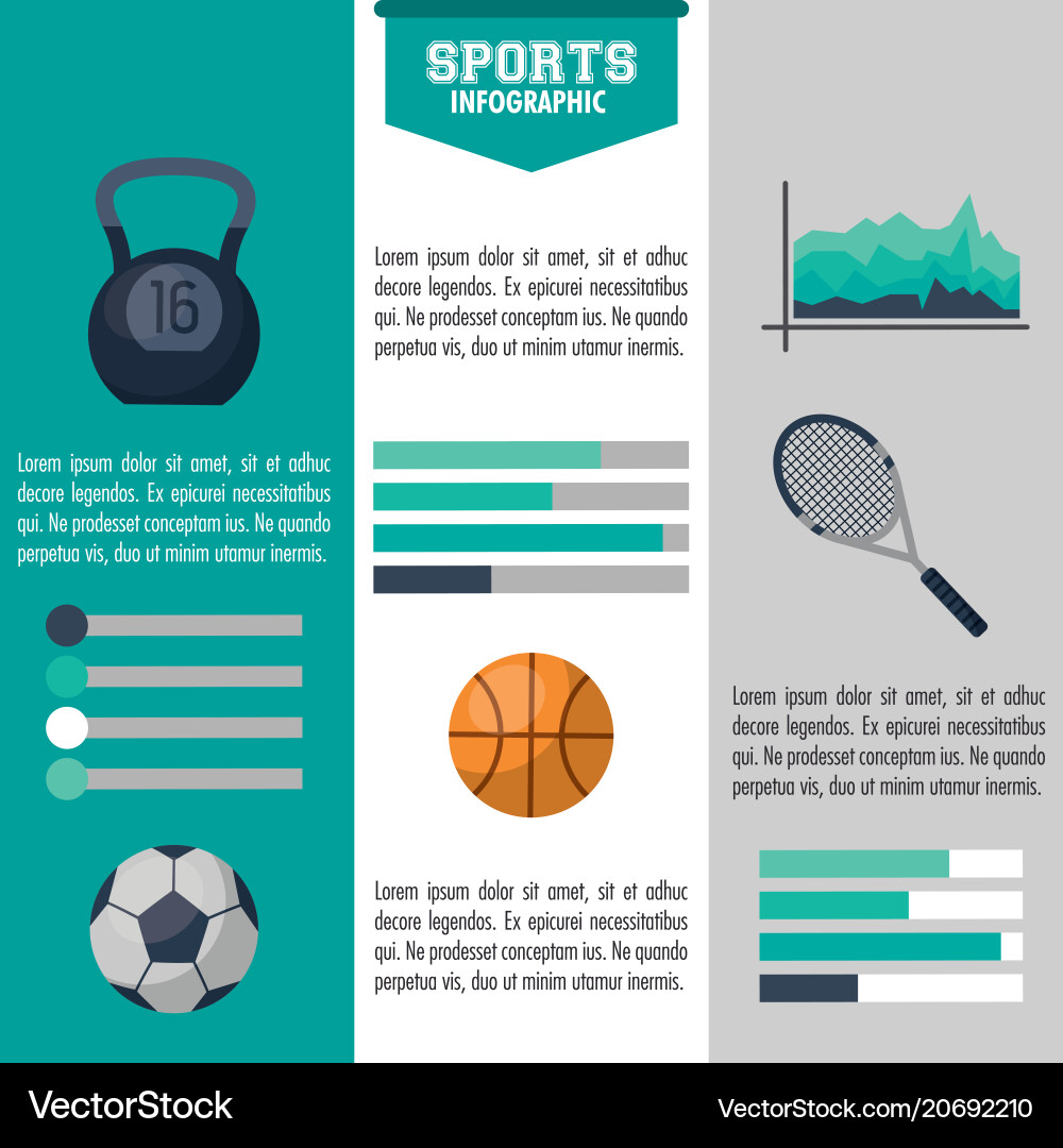 Sports infographic design Royalty Free Vector Image