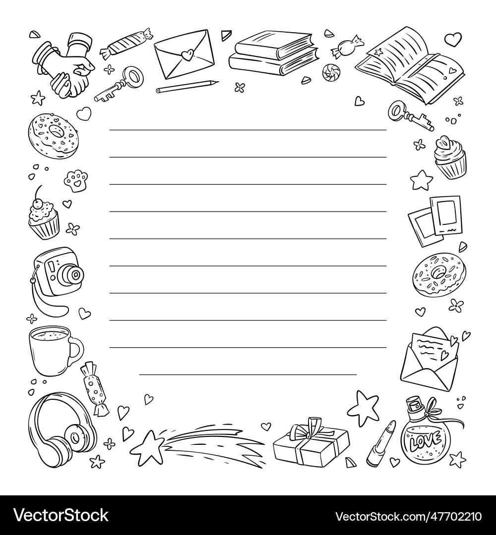 Square black and white frame friends and Vector Image