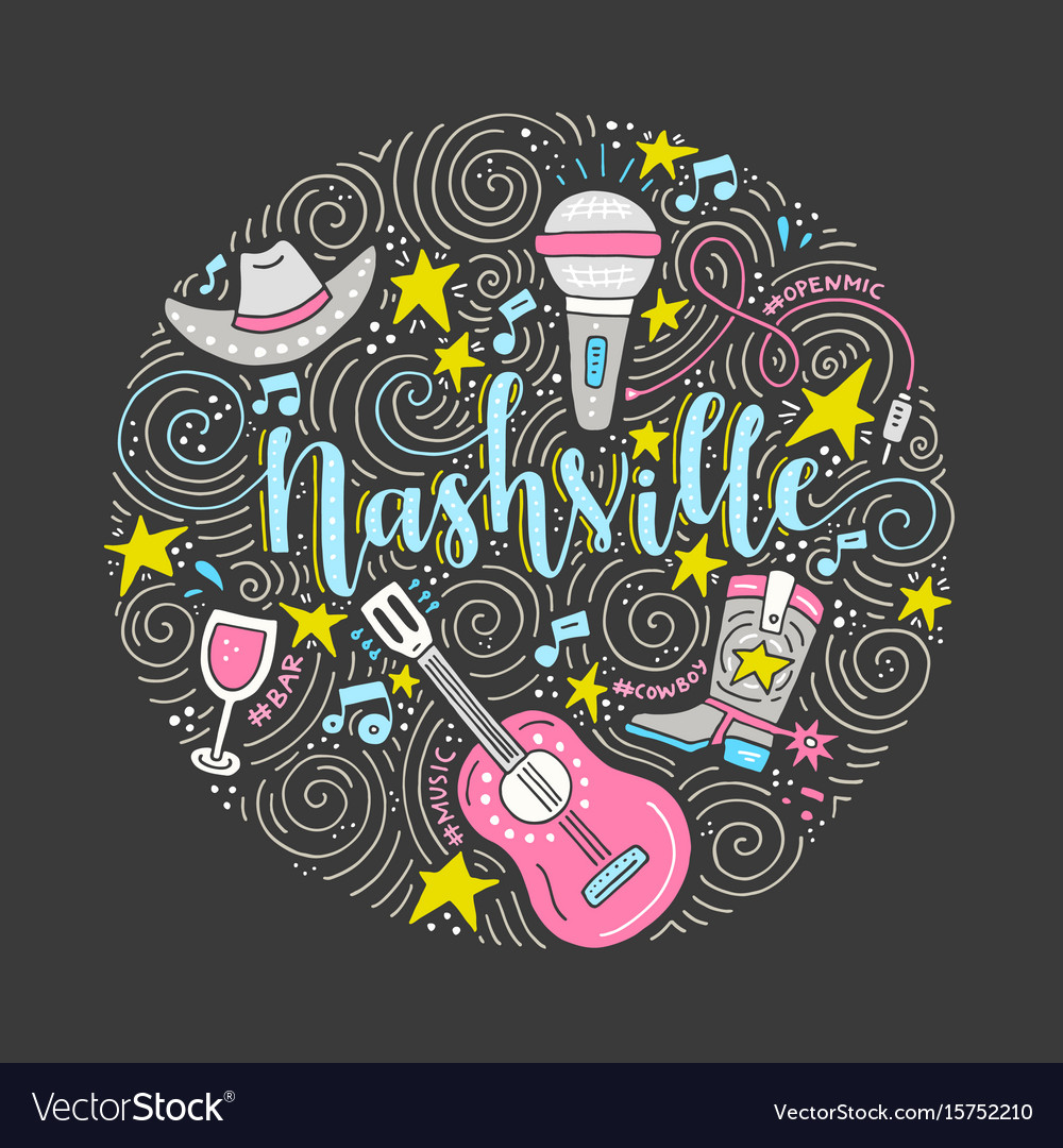 The Symbols Of Nashville Royalty Free Vector Image the-symbols-of-nashville-royalty-free-vector-image