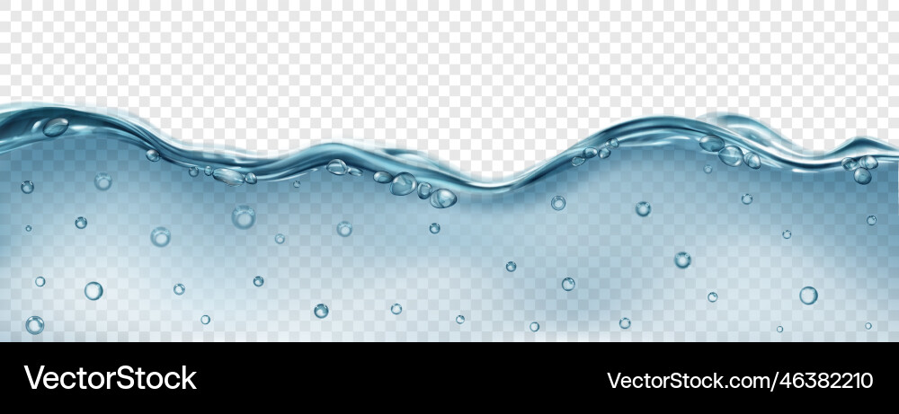 Translucent water wave with air bubbles Royalty Free Vector