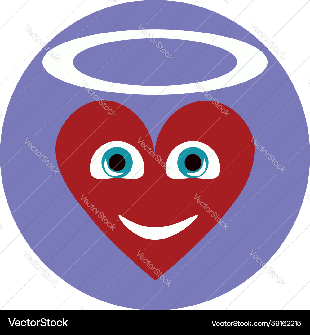 Angel heart on a white background Royalty Free Vector Image