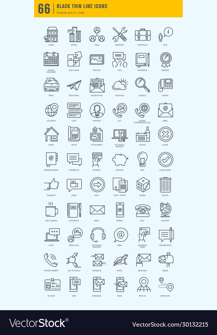 Basic icons bundle Royalty Free Vector Image - VectorStock