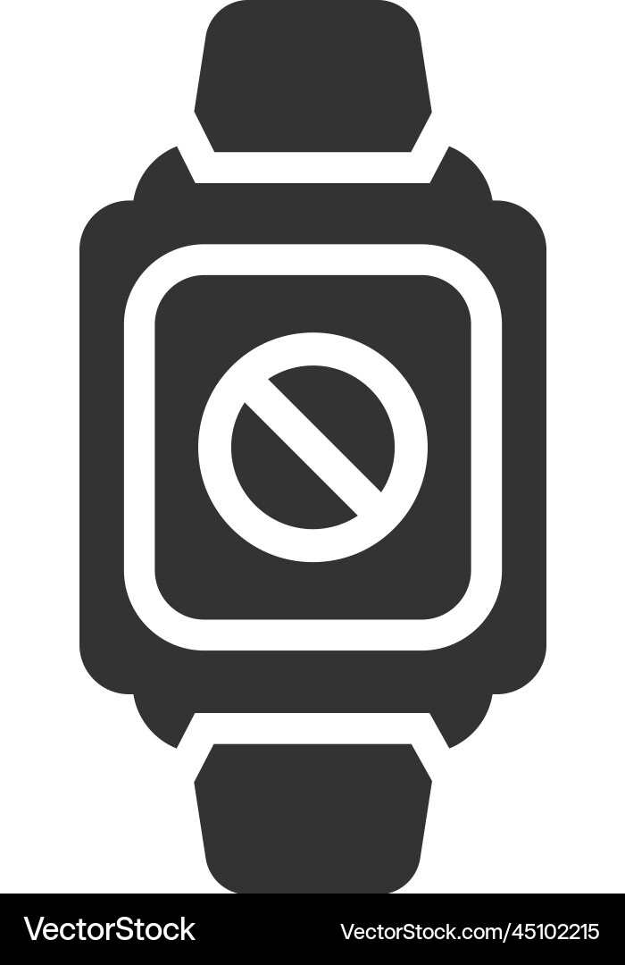 Block sign smart watch icon Royalty Free Vector Image