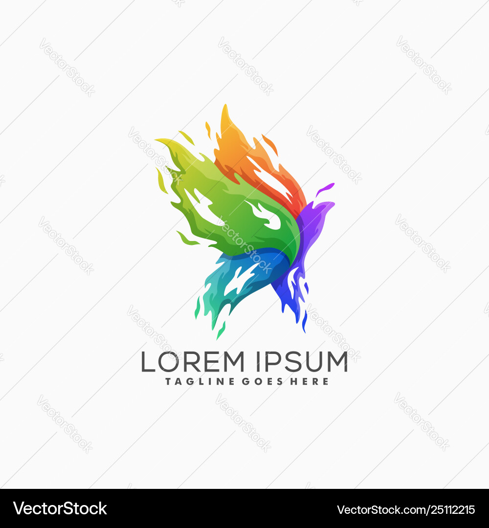 Butterfly colorful concept design template Vector Image