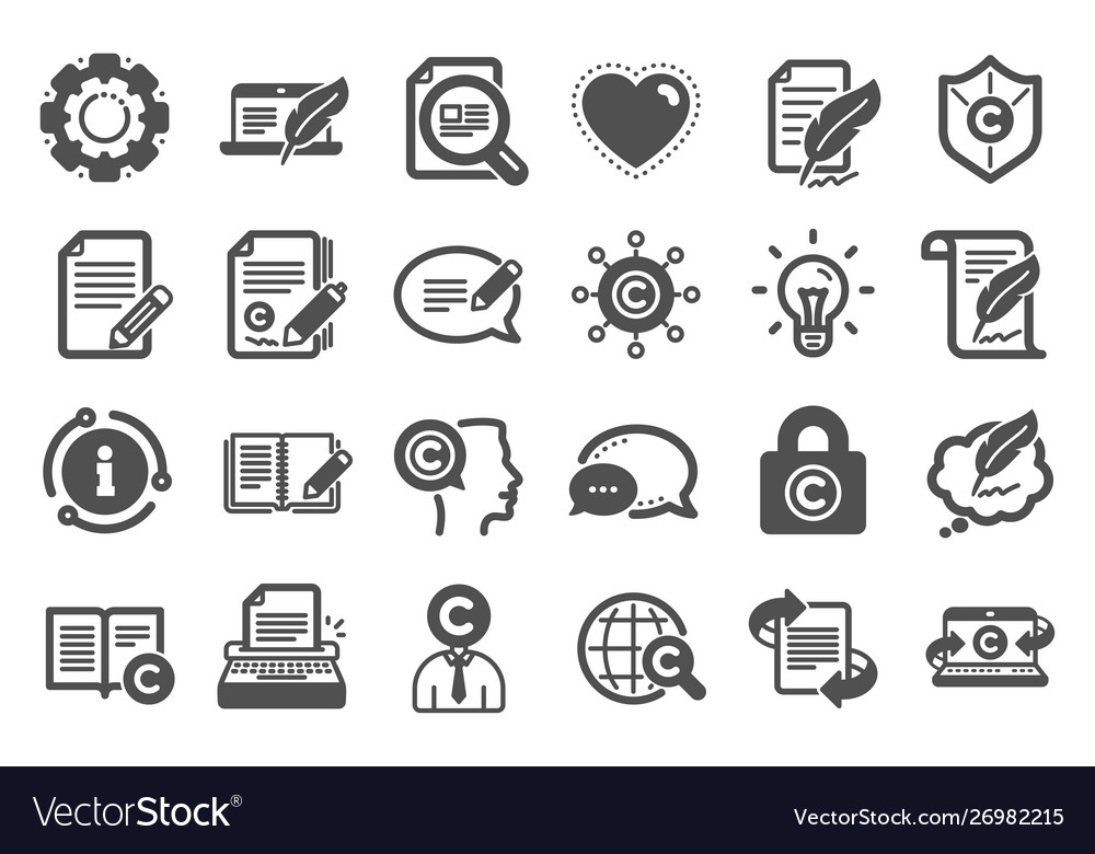 Copywriting icons copyright typewriter Royalty Free Vector