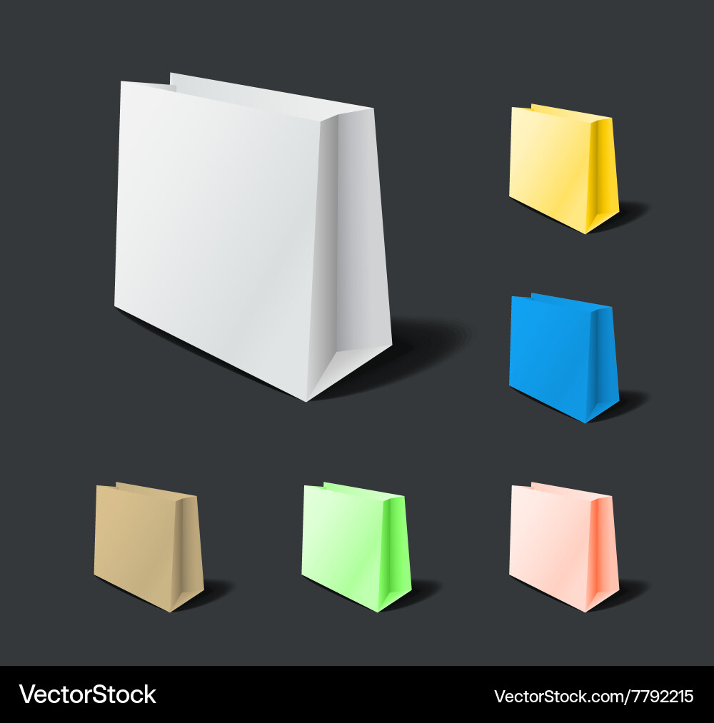 Different paper shopping bags Royalty Free Vector Image
