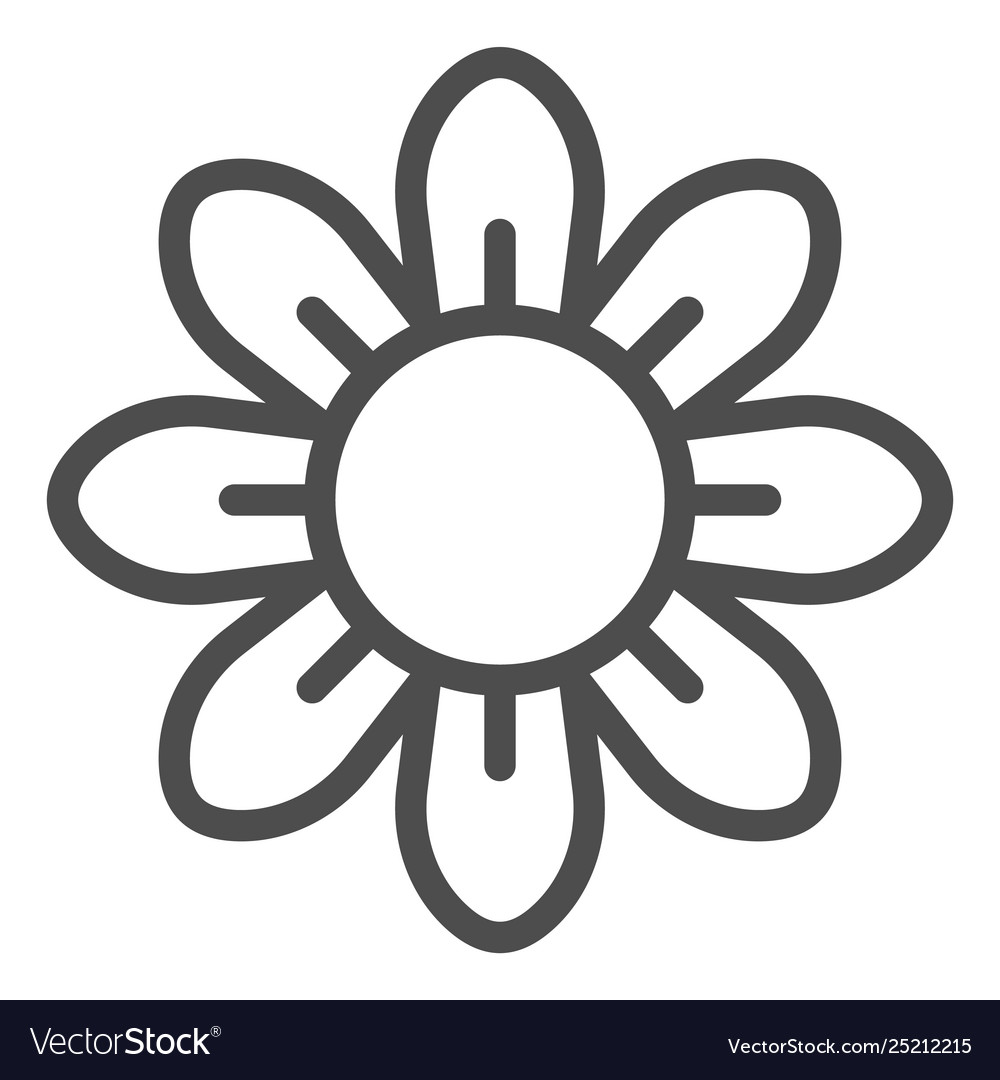 Flower line icon floral Royalty Free Vector Image