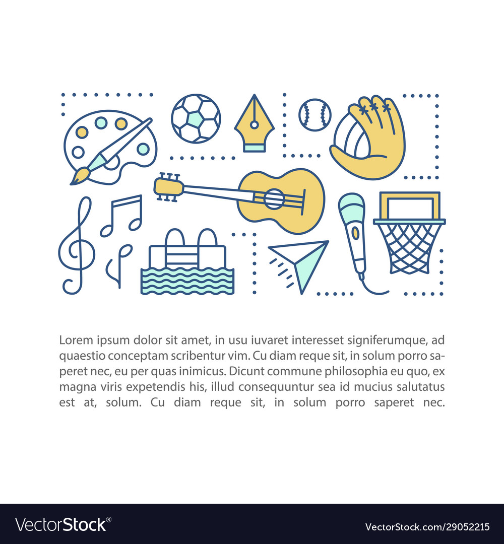 Hobbies concept linear Royalty Free Vector Image