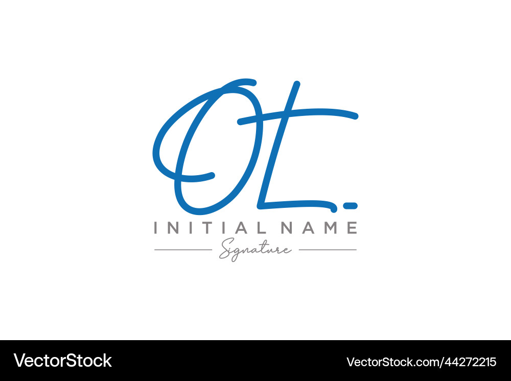 Initial ot signature logo template hand drawn Vector Image