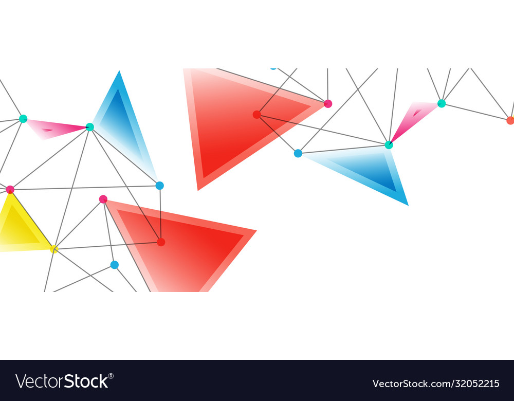 Line points connections triangular technology Vector Image