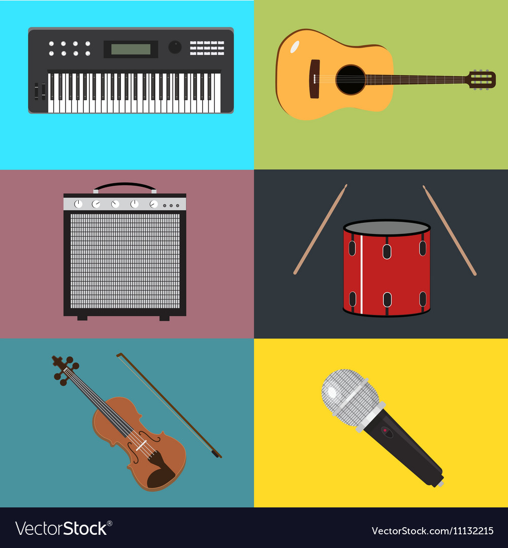 Musical instruments set Royalty Free Vector Image