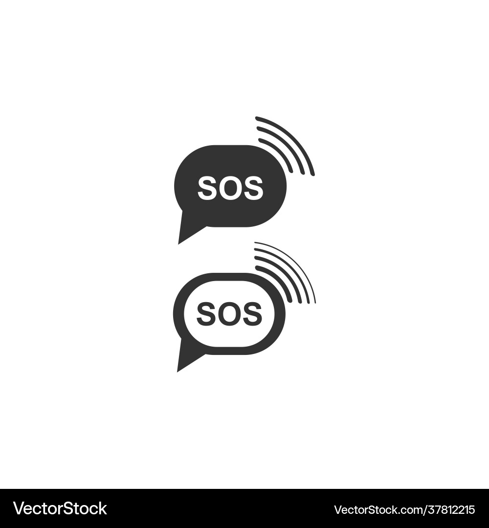 Sos symbol icon design concept template Royalty Free Vector
