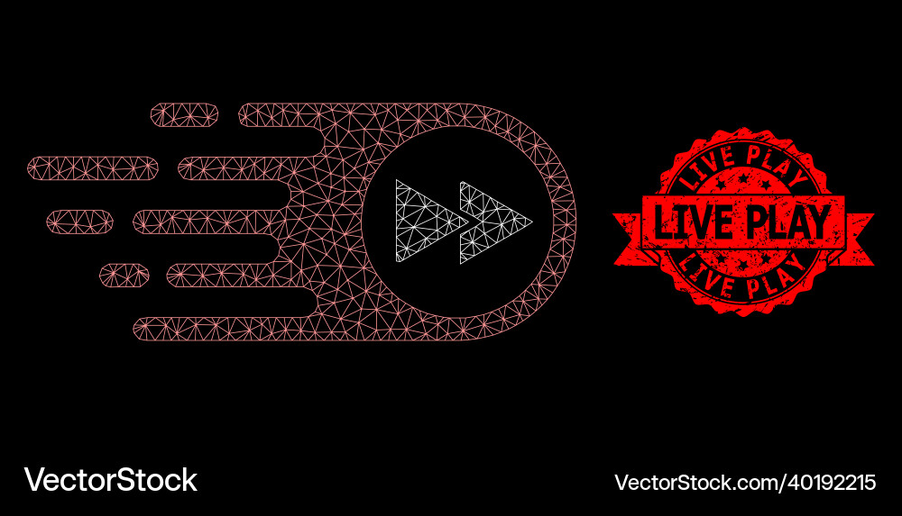 Textured live play seal and web network play Vector Image