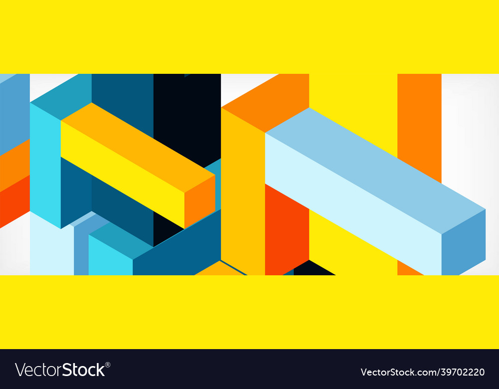 Abstract background 3d cubes cubic elements Vector Image