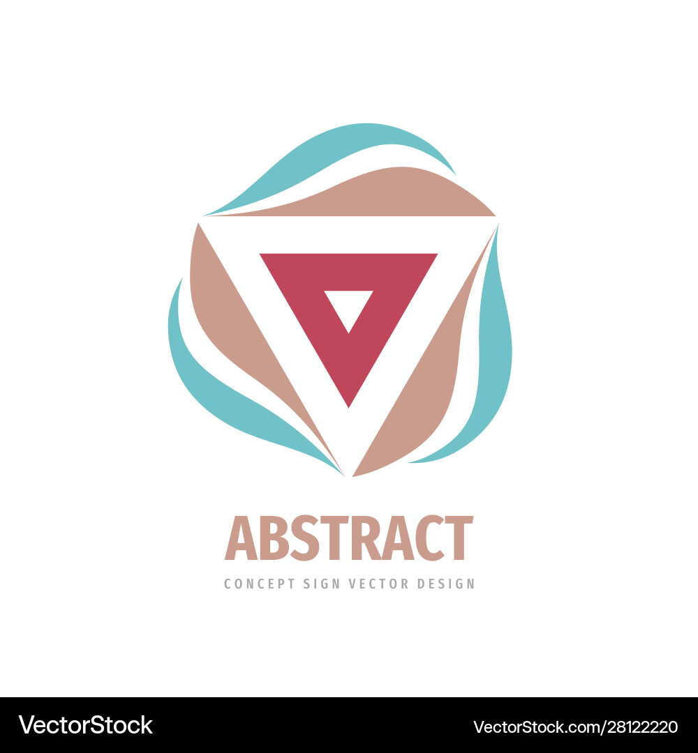 Abstract triangle with leaves - concept logo Vector Image