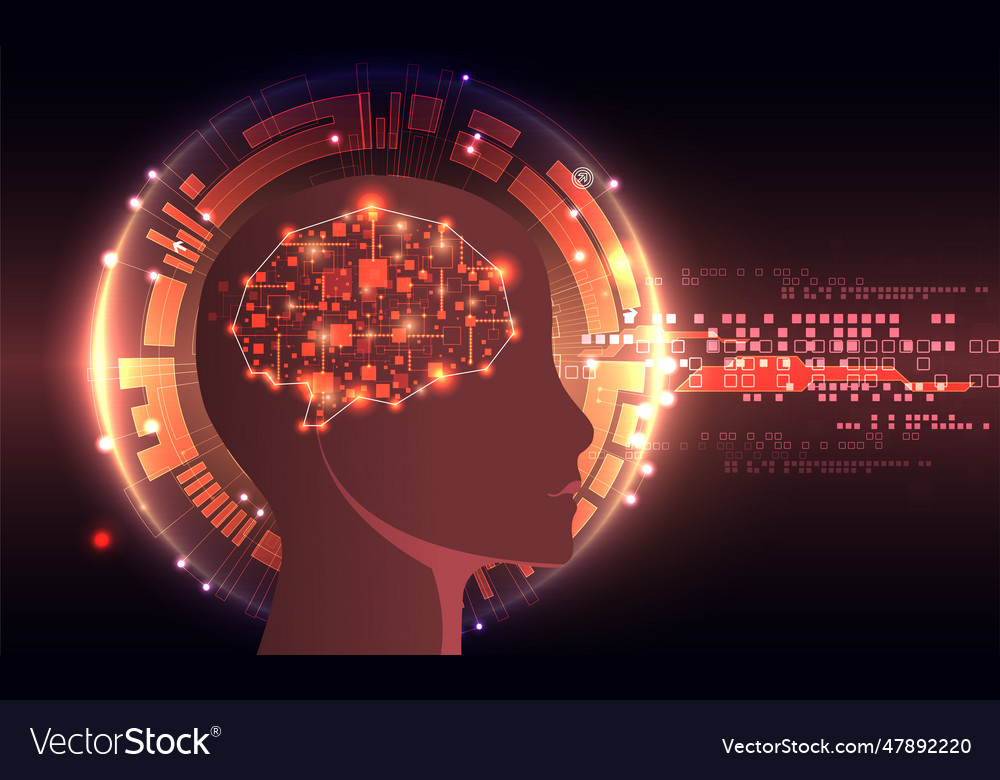 Artificial intelligence technical background Vector Image