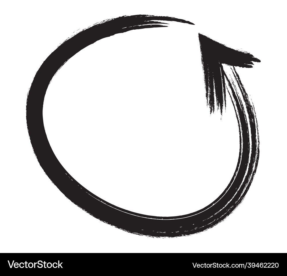 Black hand drawn brush stroke arrow isolated Vector Image