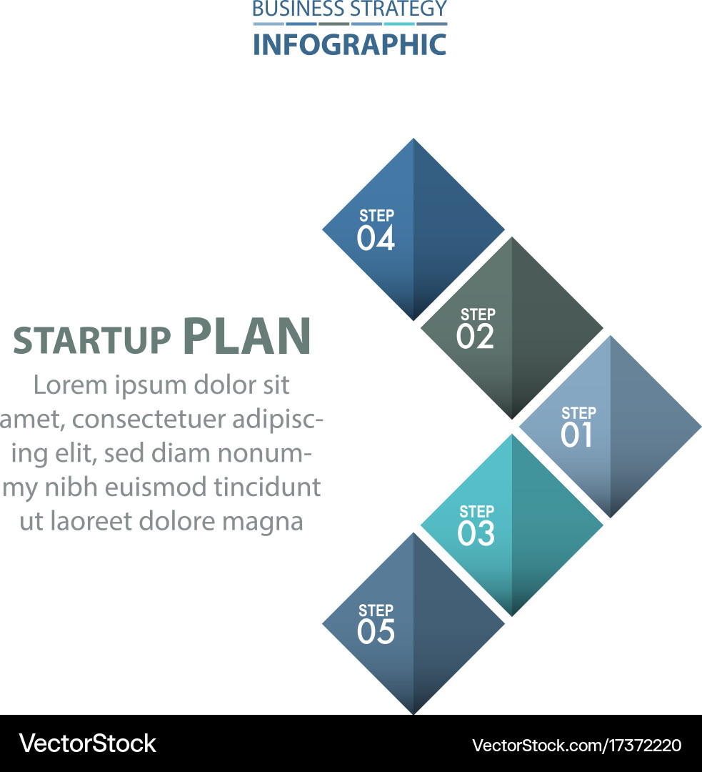 Business infographics 5 steps strategy design Vector Image