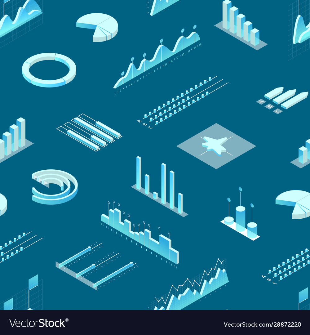 Data financial graphs seamless pattern background Vector Image