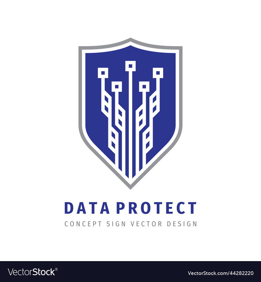 Data protect technology - logo Royalty Free Vector Image