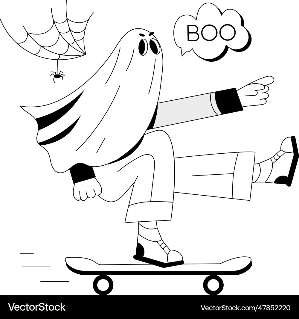 Ghost skating Royalty Free Vector Image - VectorStock