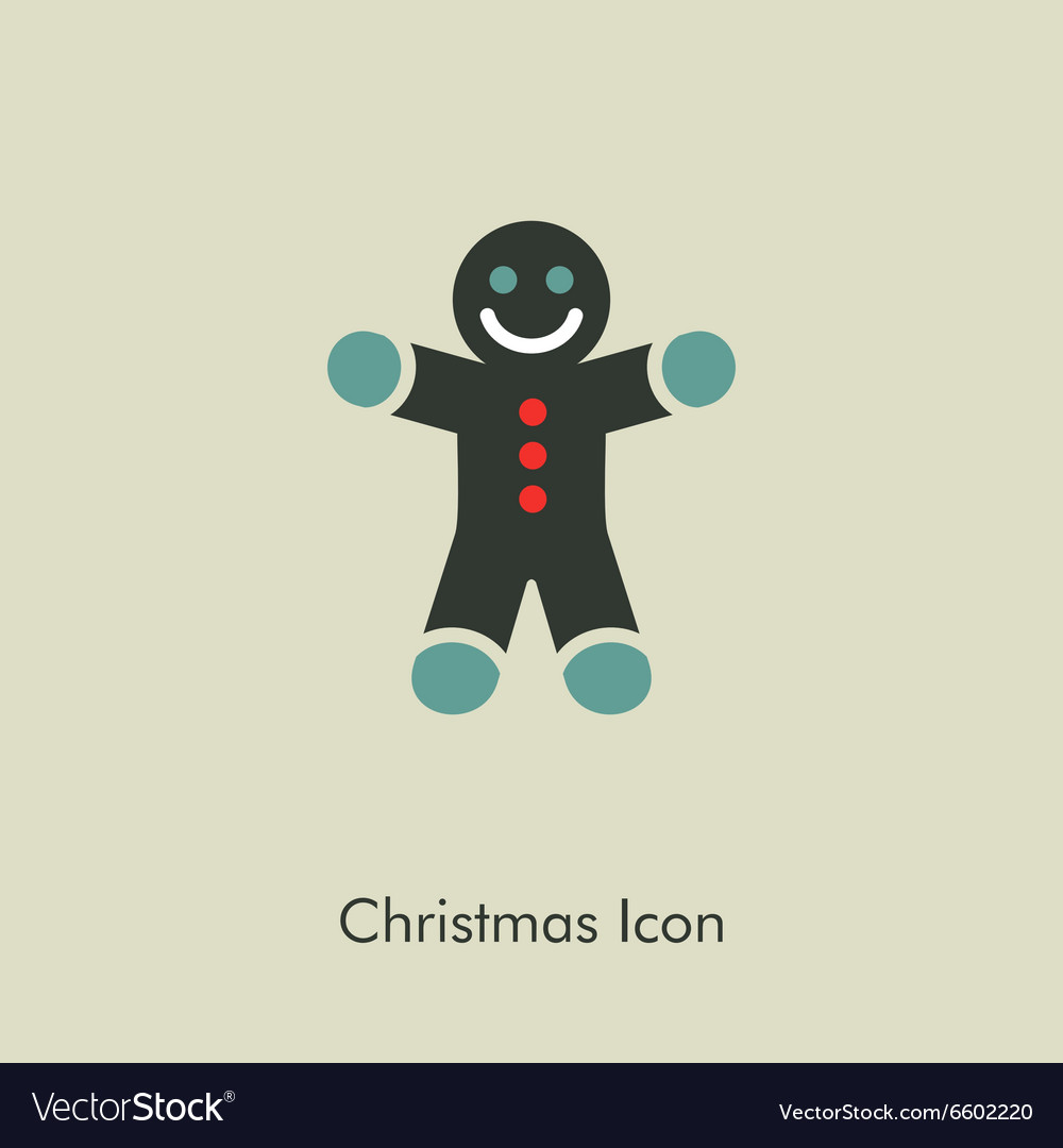 Gingerbread man christmas icon Royalty Free Vector Image