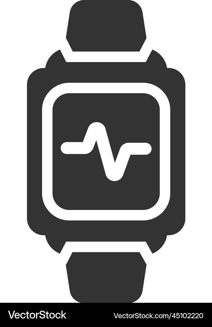 Heartbeat smart watch icon Royalty Free Vector Image