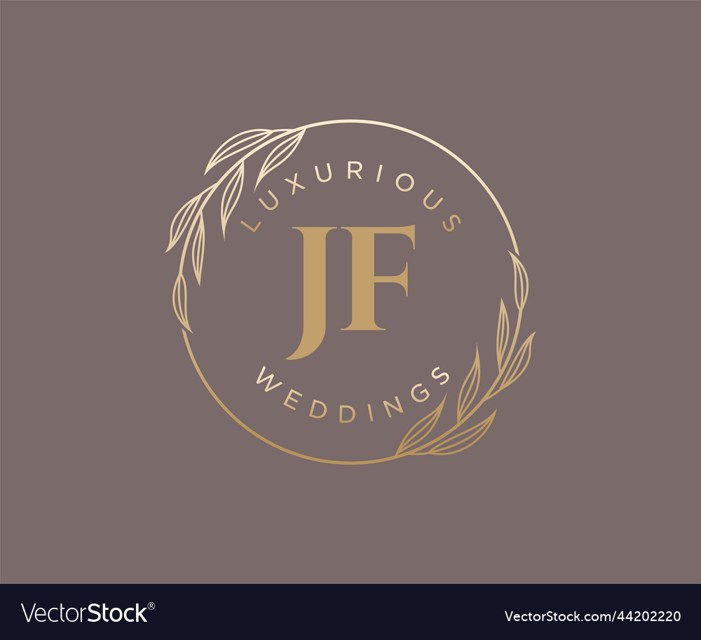 Jf initials letter wedding monogram logos Vector Image
