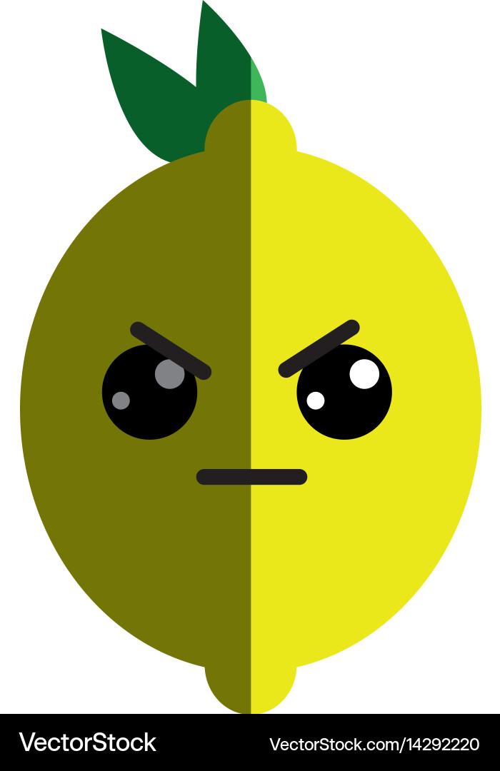 Kawaii nice angry lemon icon Royalty Free Vector Image