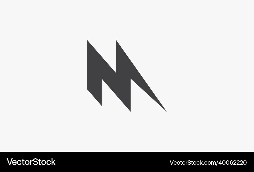 Lightning letter m logo concept isolated on white Vector Image