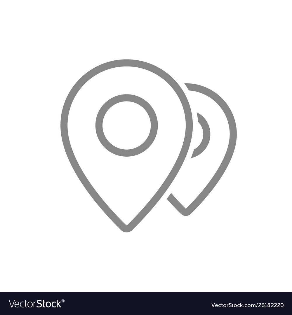 Map pointer line icon location pin symbol Vector Image