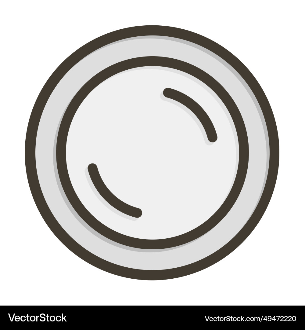 Plate thick line filled colors icon for personal Vector Image