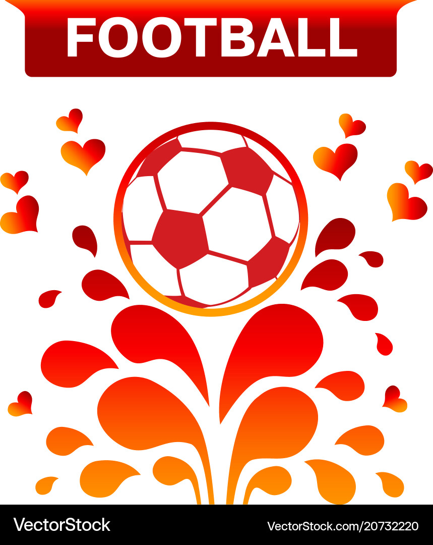 Red soccer ball isolated on white Royalty Free Vector Image