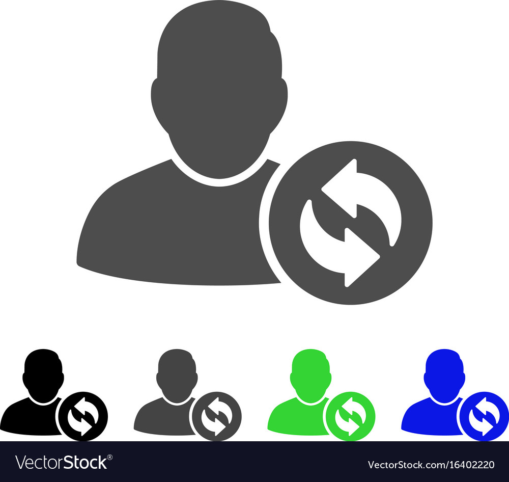 Refresh user flat icon Royalty Free Vector Image