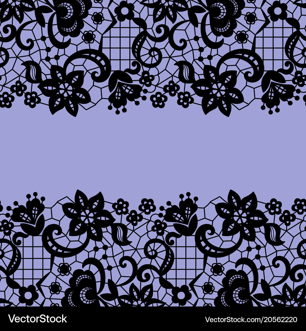 Seamless lace border invitation card Royalty Free Vector