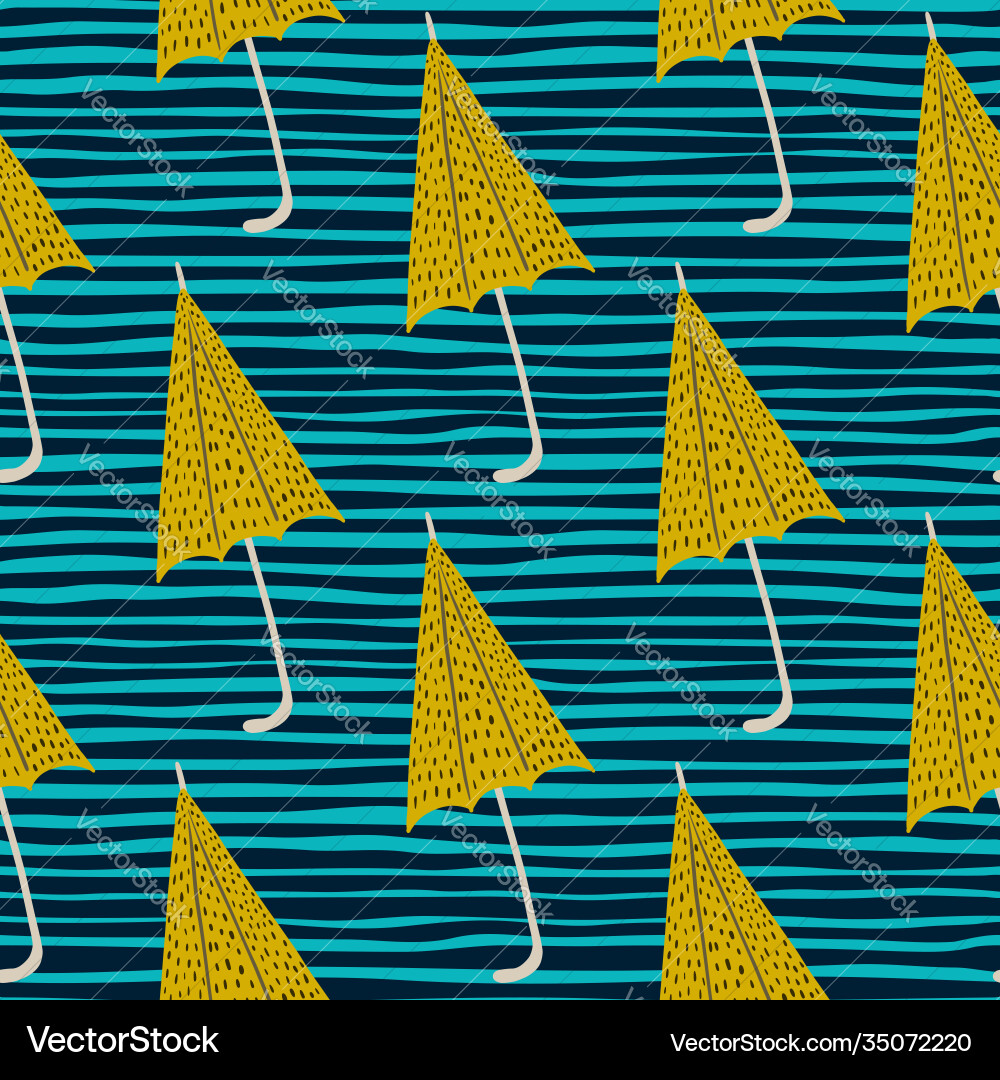Season seamless rainy pattern with yellow Vector Image