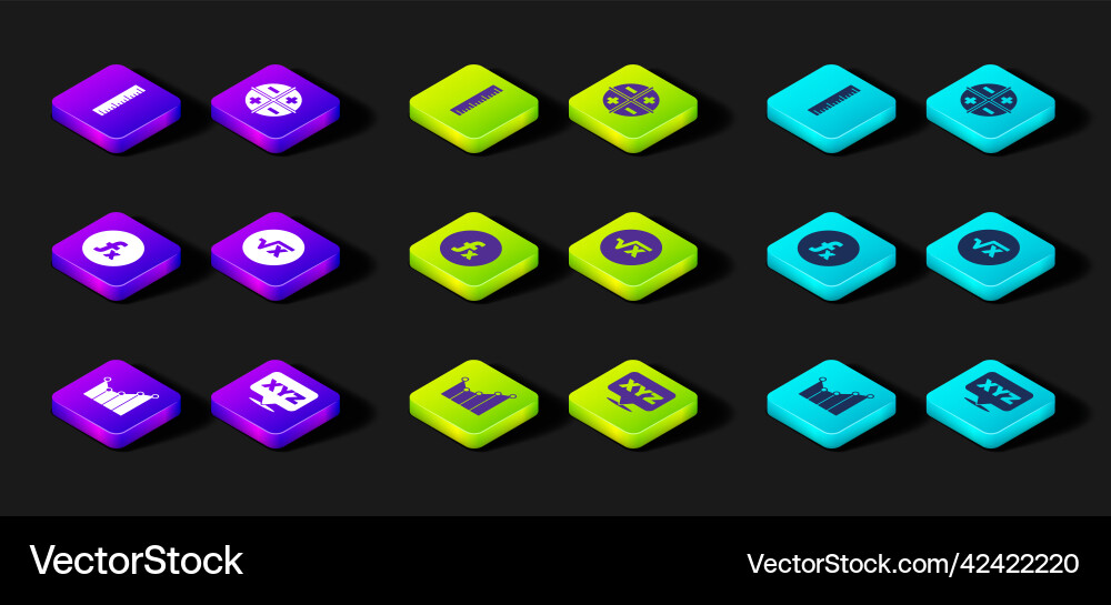 Set graph schedule chart diagram xyz Royalty Free Vector