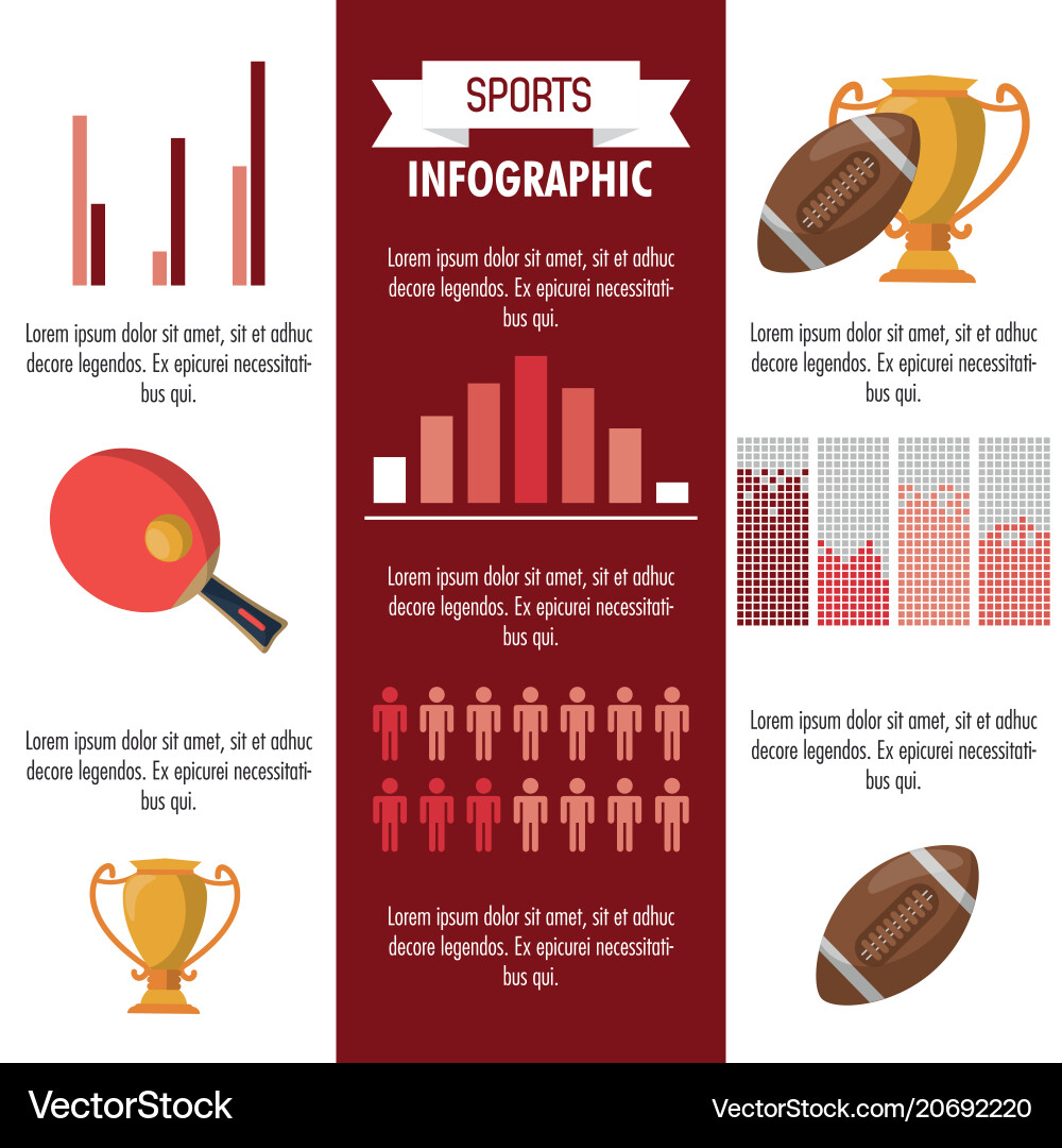 Sports infographic design Royalty Free Vector Image