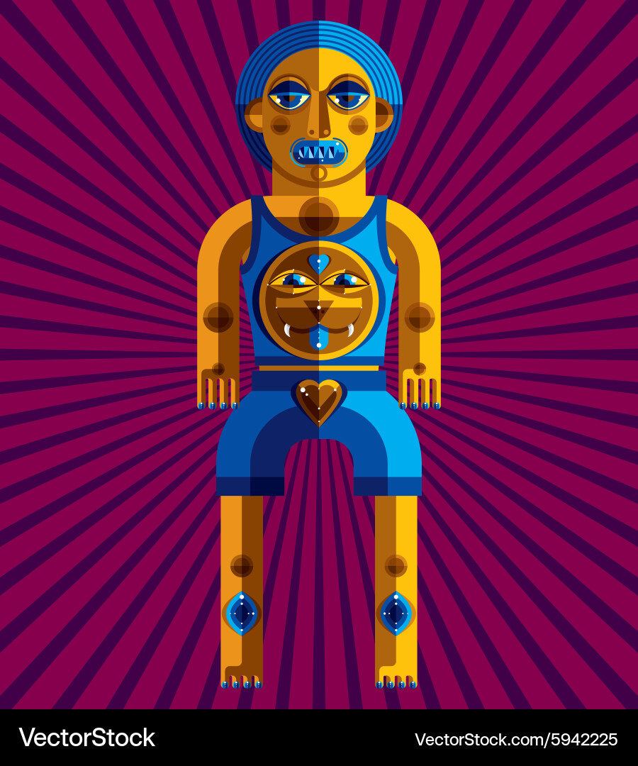 Avant-garde avatar colorful drawing created Vector Image