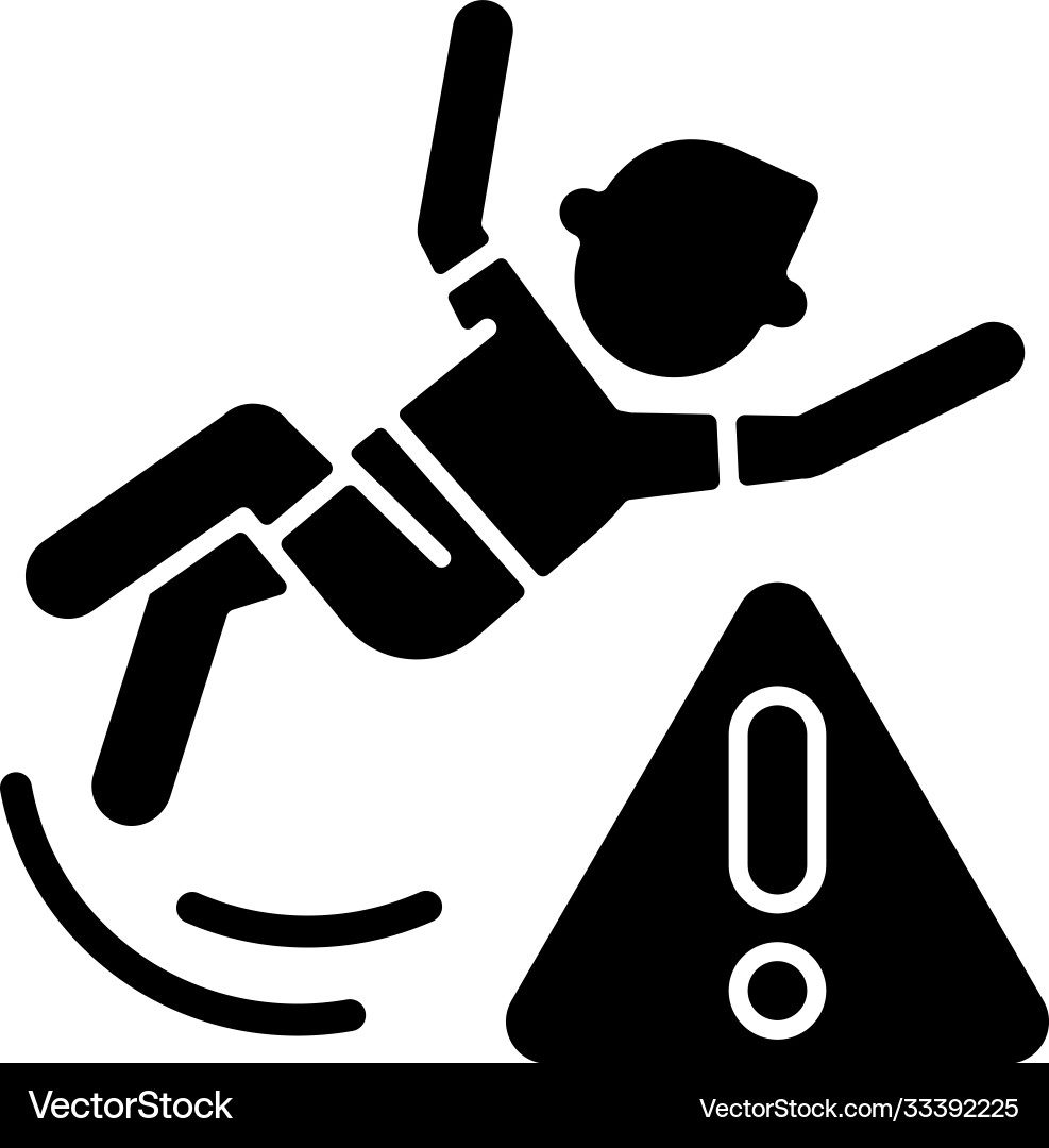 Be careful black glyph icon Royalty Free Vector Image