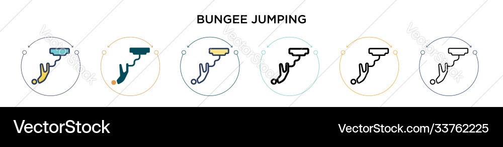 Bungee jumping icon in filled thin line outline Vector Image